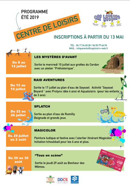 Ete 2019 centre de loisirs et camps d'été